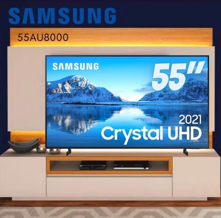 Oferta Relâmpago | Smart TV Samsung Crystal UHD 4K 55AU8000 Design Slim ...