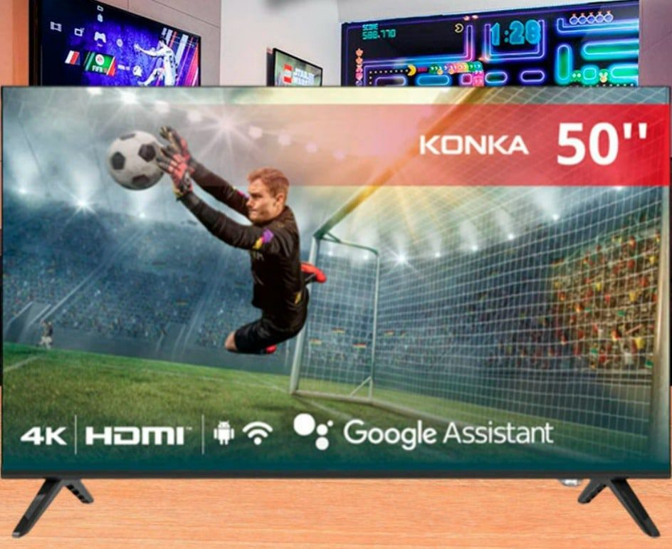 Oferta Relâmpago | Smart TV Konka LED 50" UHD 4K, Design sem bordas, comando por voz e Android ...
