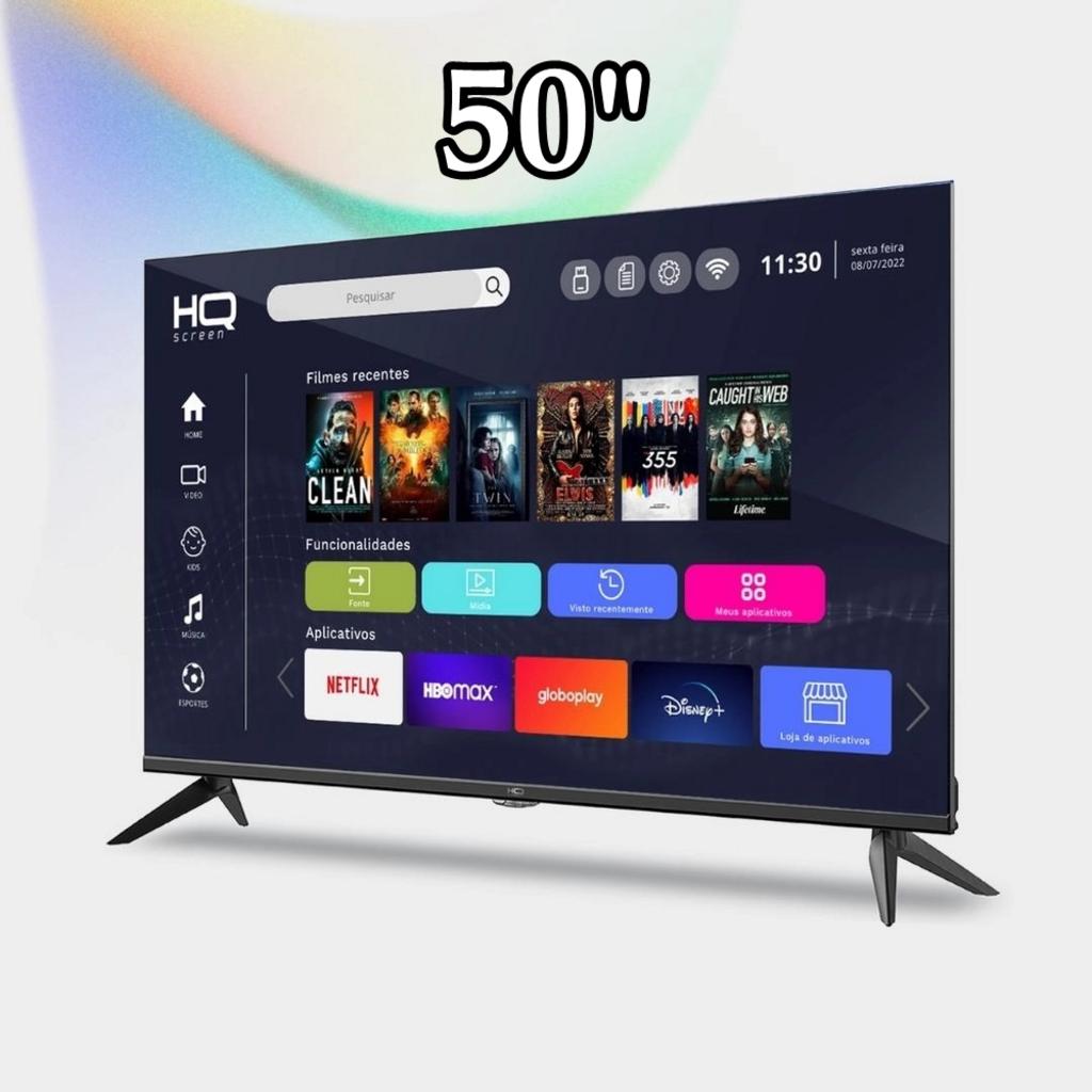 Oferta Relâmpago | Smart TV LED 50″ 4K HQ Conversor Digital Externo 3 ...